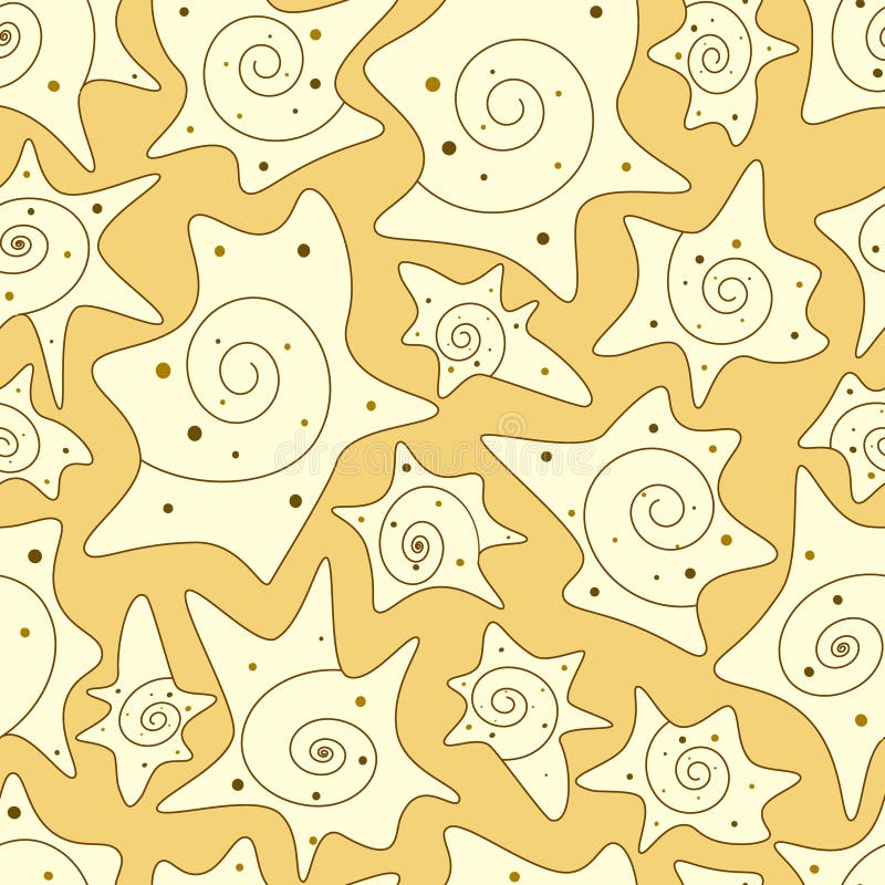 Beach Shells on Sand Seamless Vector Pattern Stock Vector ...
