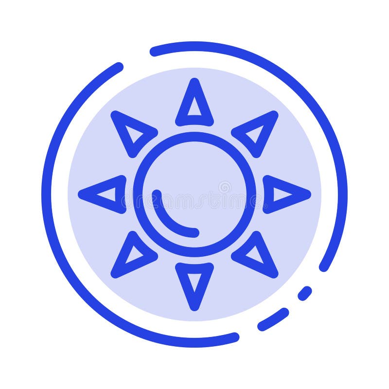 Beach, Shinning, Sun Blue Dotted Line Line Icon Stock Vector ...