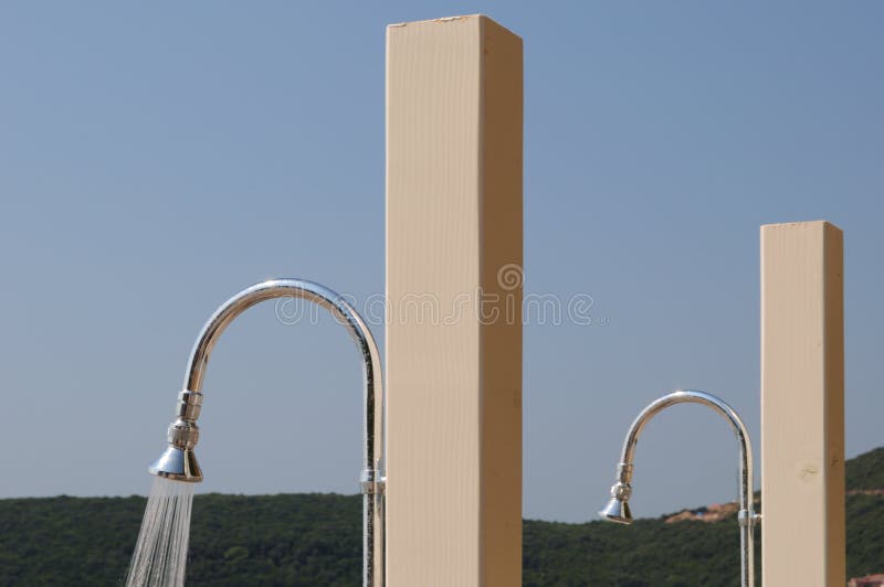 Beach shower stock image. Image of beach, resort, pillar - 147308753