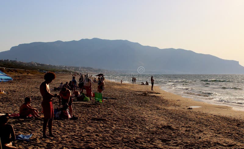 Beach in Sicily with Promontory in the Background Editorial Photography ...