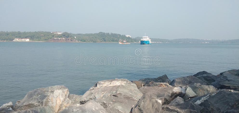 Beach side campal goa sea stock image. Image of side - 166726137