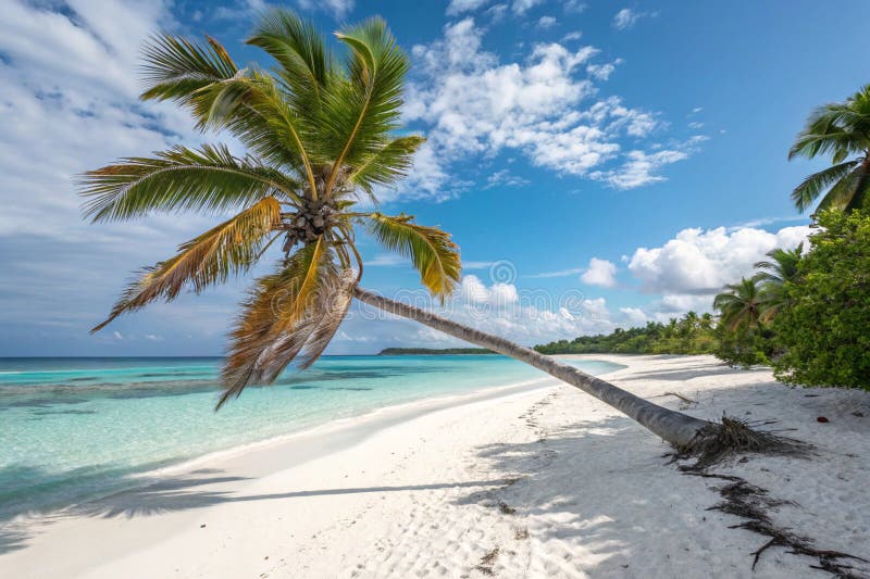 Beach Side Palm Tree. Generated Using AI. Stock Illustration ...