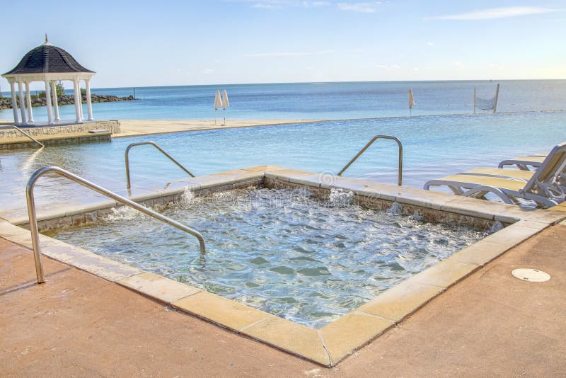 Beach Side, Resort Jacuzzi stock image. Image of relaxtion - 275484323