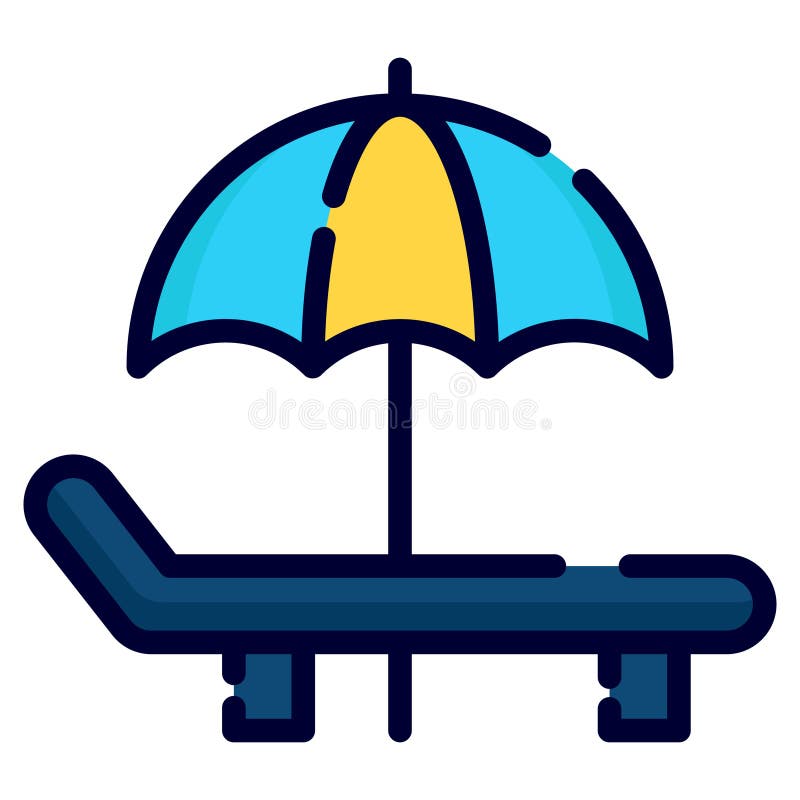 Beach Side Vector Icon. Colored Outline Style for Web and Mobile Stock ...