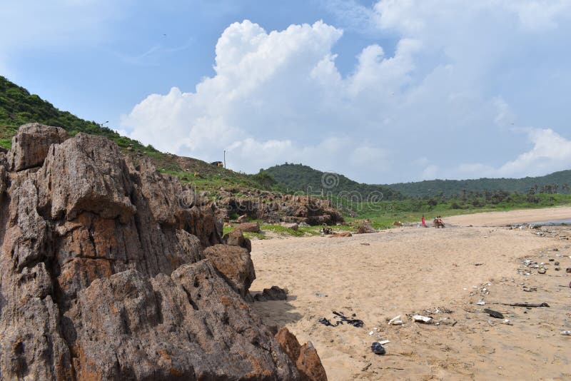 Beach side view stock photo. Image of formation, beach - 222952062