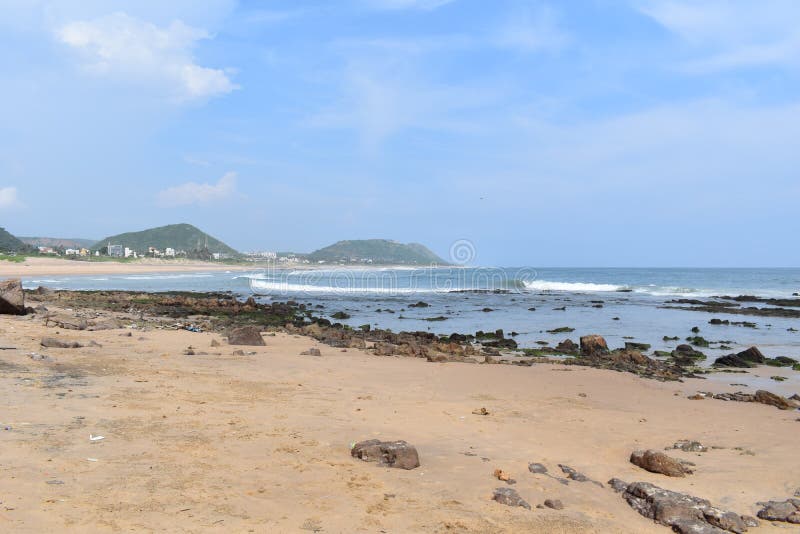 Beach side view stock image. Image of terrain, shore - 222952075