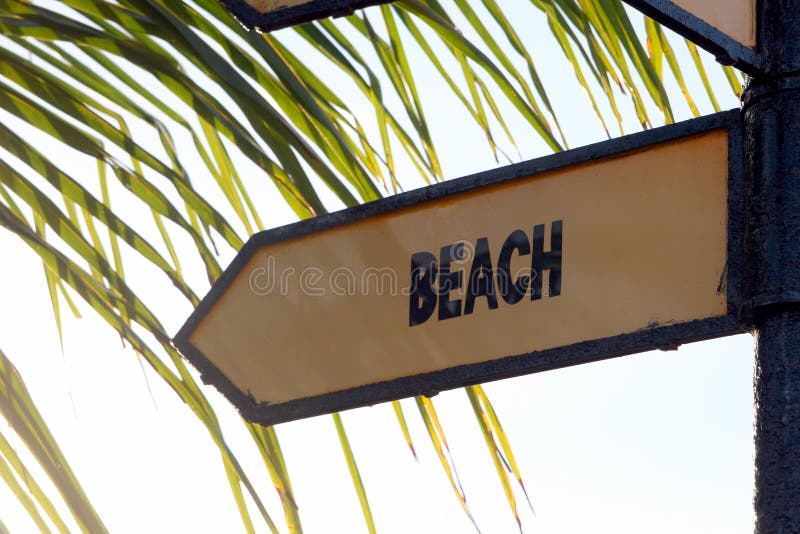Beach Sign stock photo. Image of coast, summer, sign, outdoors - 5459478