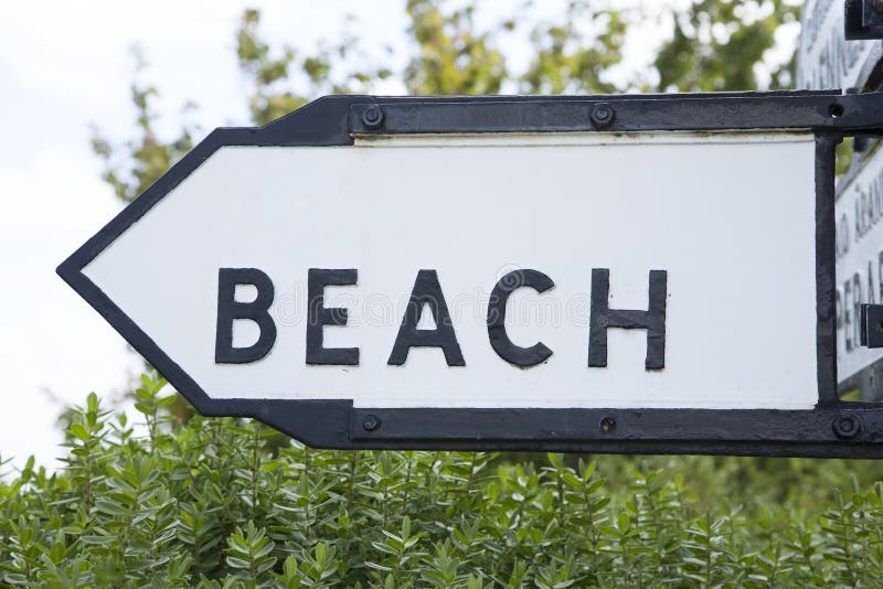 Beach Sign stock photo. Image of white, vacation, summer - 64279094