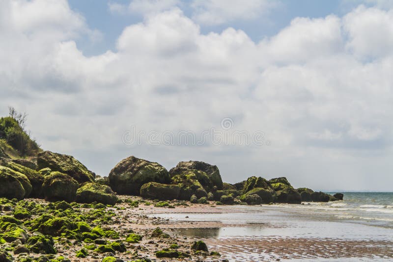 Yport and Fecamp, Normandy. Beach, Cliff and Rocks in Low Tide Stock ...