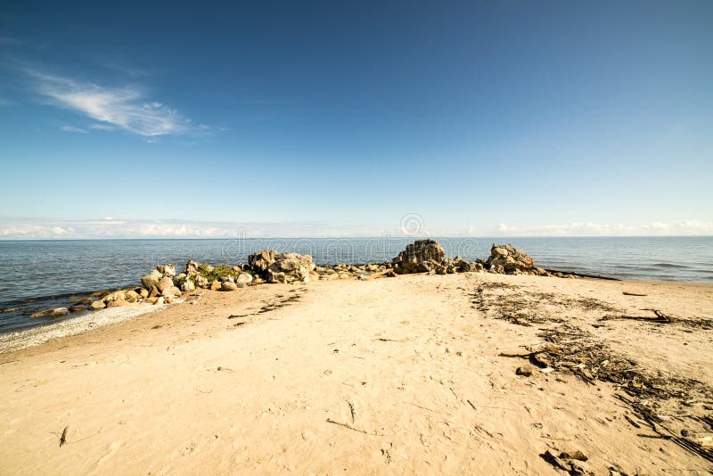 Beach Skyline with Sand and Perspective Stock Image - Image of ladoga ...