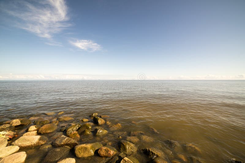 Beach Skyline with Sand and Perspective Stock Image - Image of skyline ...