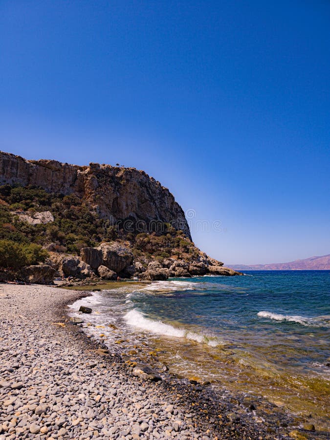 Beach on Southern Part of Island Crete Stock Photo - Image of island ...