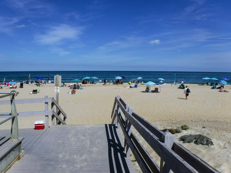 Spring Lake Beach View stock image. Image of beach, lake - 120228763