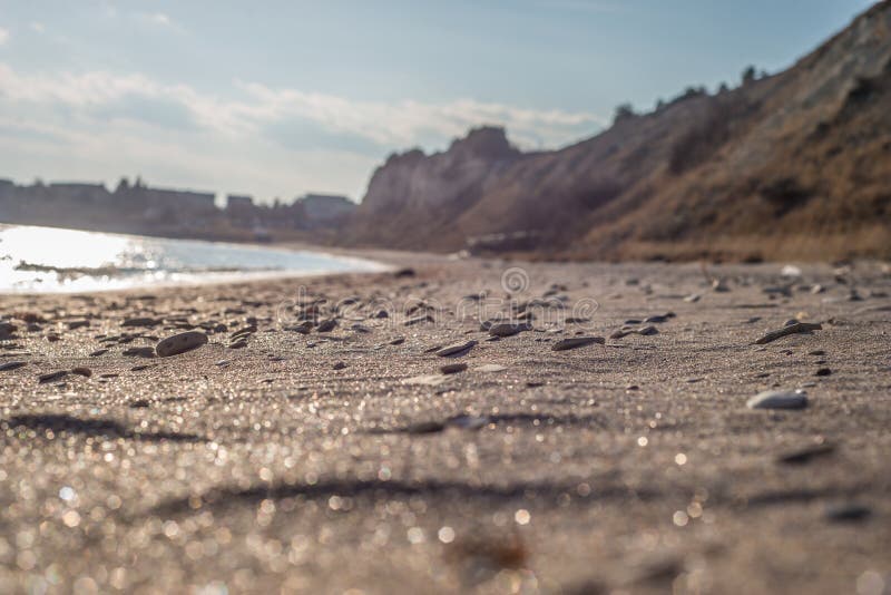 Beach during Spring. Sand and Sea Stock Image - Image of scenic ...