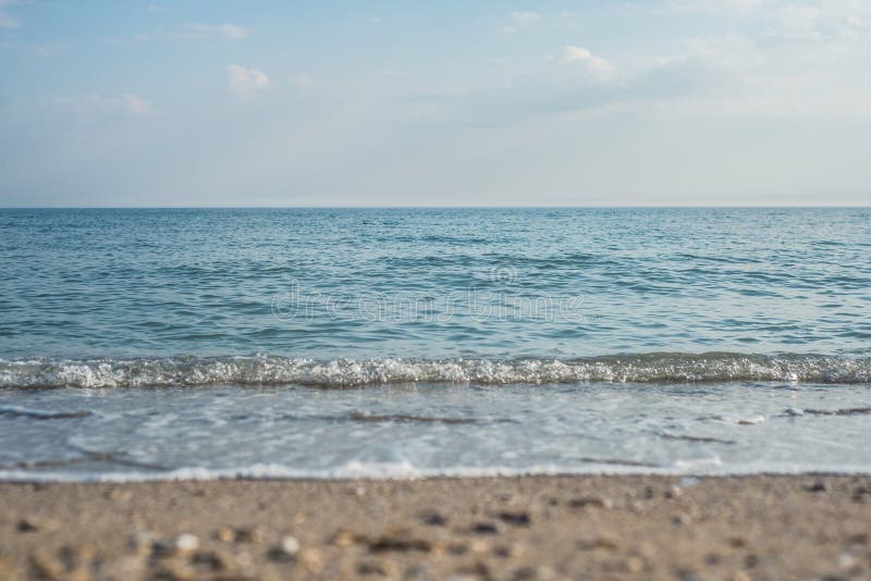 Beach during Spring. Sand and Sea Stock Photo - Image of rock ...
