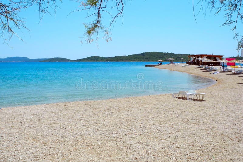 Beach in Srima, Croatia. stock image. Image of landscape - 75376375