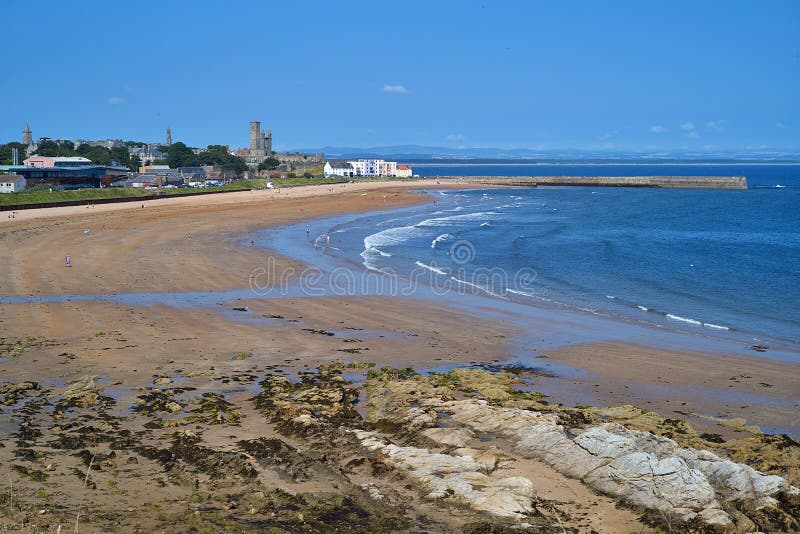Beach at St Andrews, Scotland in Summer Stock Photo - Image of sand ...