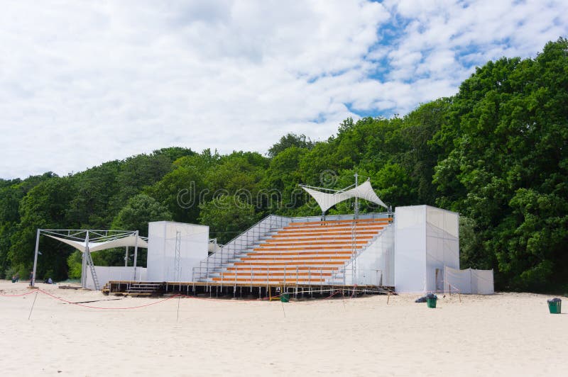Beach stage stock photo. Image of sand, house, stage - 41695376
