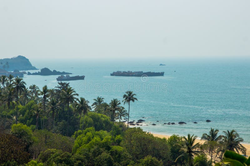Beach in the State of Maharashtra, India. View from Redi Fort Stock ...