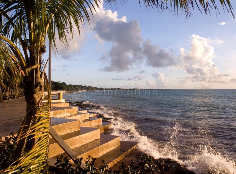Beach Steps stock photo. Image of serene, cloudy, water - 1409188