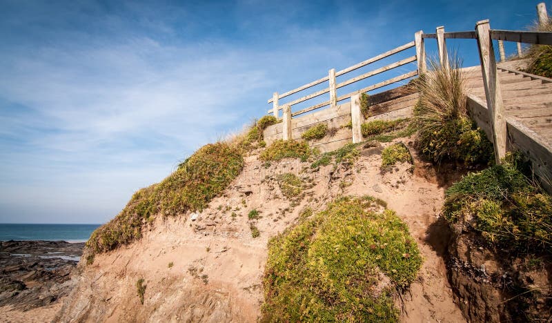 Beach Steps in Cornwall stock image. Image of england - 62468103