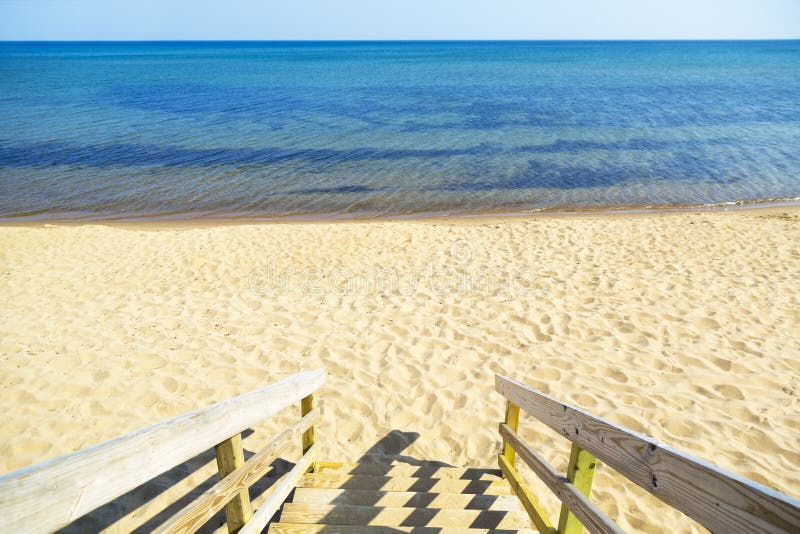 Beach steps stock photo. Image of aquamarine, broad, panel - 32278022