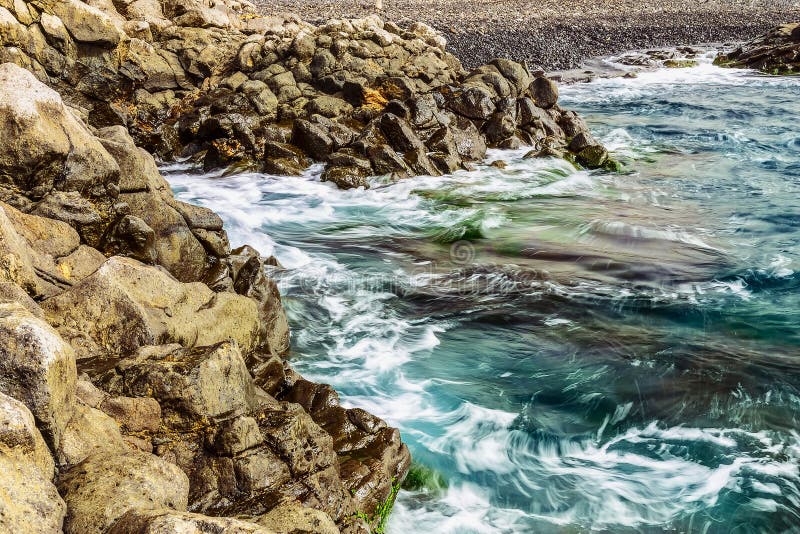 Beach Stones in Ocean Abstract Background Stock Image - Image of ...