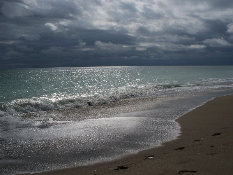 Beach on Stormy Morning stock image. Image of coastal - 5751721