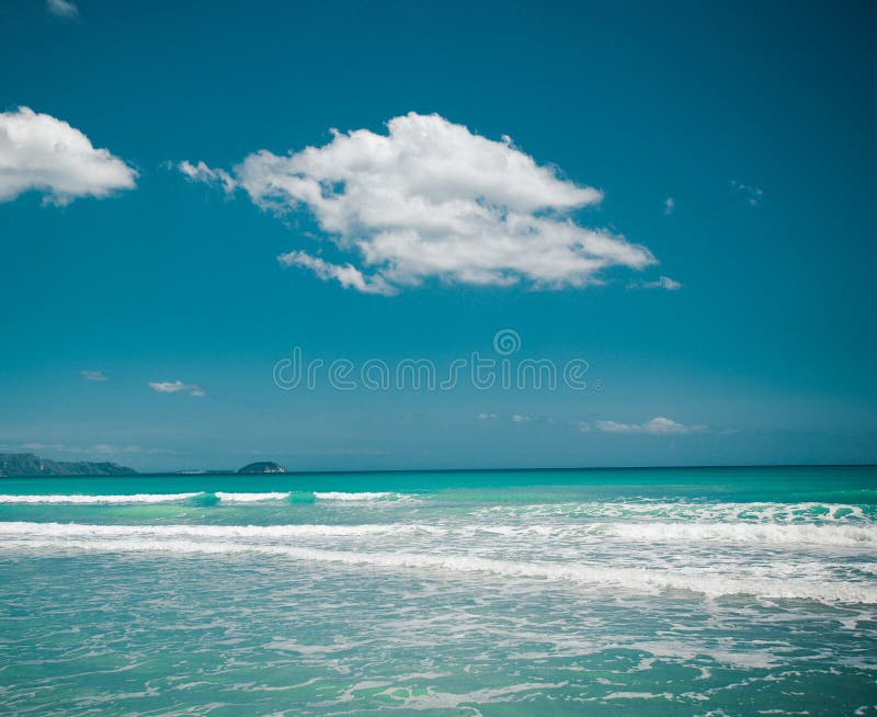 Beach Summer with Clouds and Blue Sky Stock Photo - Image of space ...