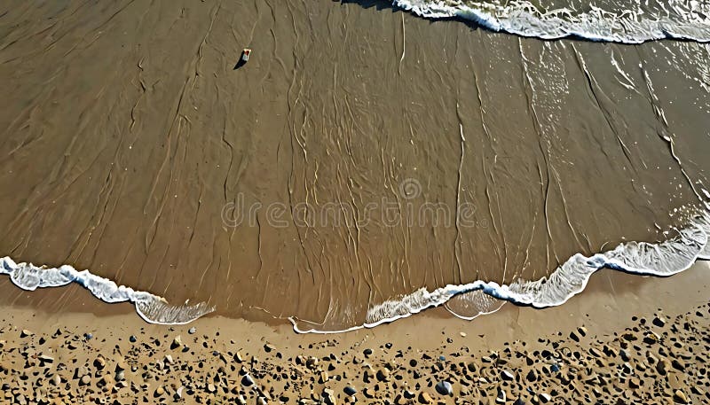 An Areal Sand and Rock in the Beach in Sunset Stock Illustration ...