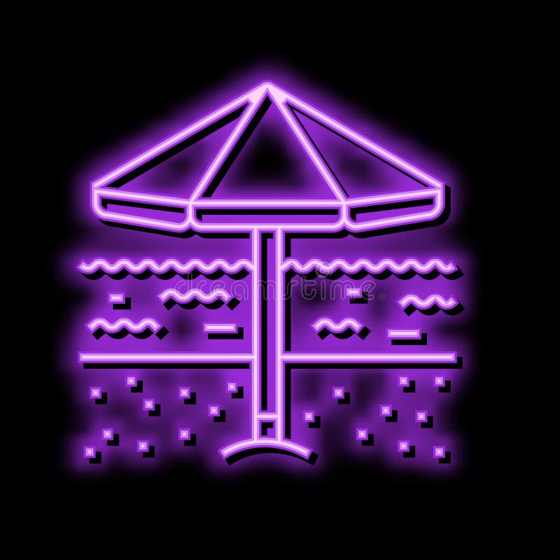 Beach Summer Neon Glow Icon Illustration Stock Vector - Illustration of ...