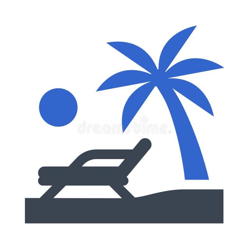 Beach sunbed icon stock vector. Illustration of rest - 273799769