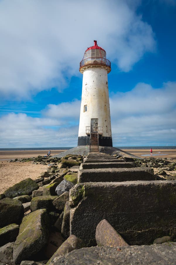 Beach in Sunny Day Small, Talacre in Wales, View Lighthouse Stock Image ...