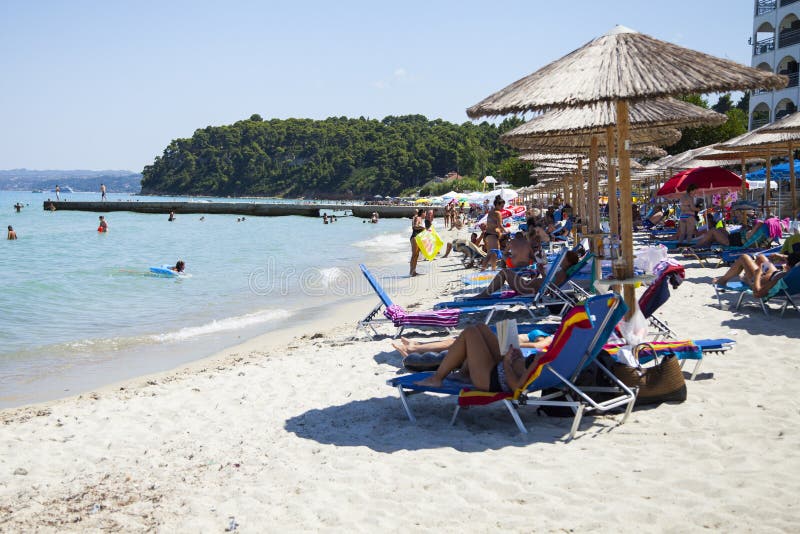 Sunny Sandy Beach Ocean Fun Editorial Photo - Image of downtown ...