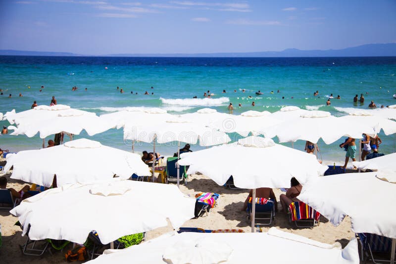 Sunny Sandy Beach Ocean Fun Editorial Photo - Image of downtown ...