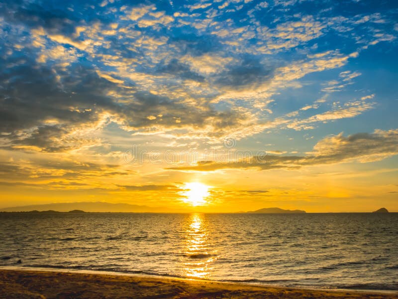 Sunrise in the Morning at Samed Island Sea, Thailand Stock Photo ...