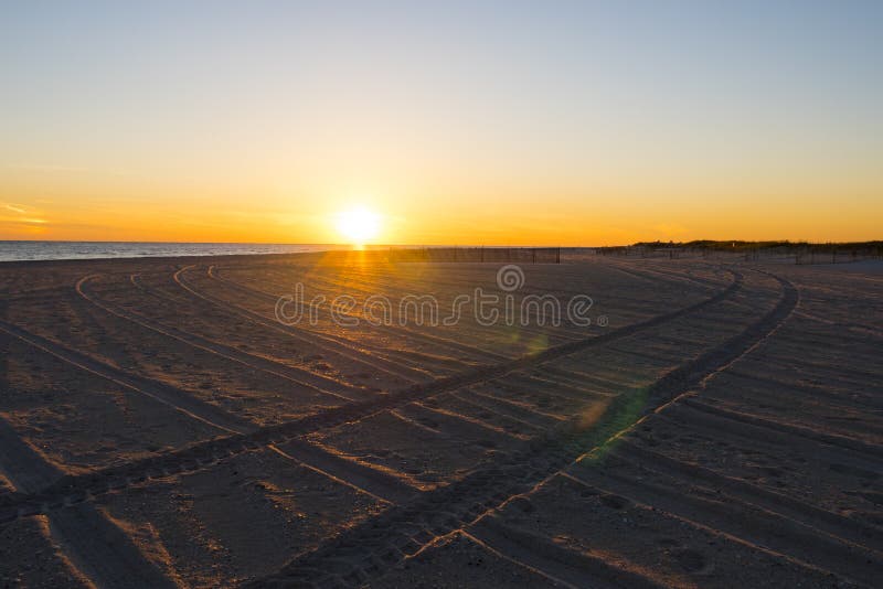 Beach Sunset stock image. Image of wooden, fence, dune - 50437127