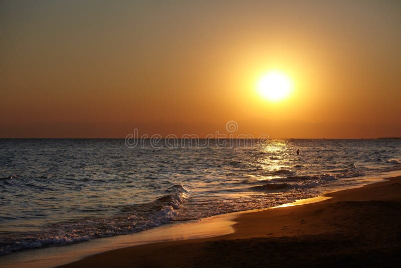 Golden Sunset Foot Prints on Beach Stock Image - Image of trip, shore ...
