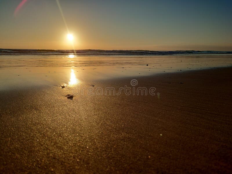 Beach sunset Cornwall stock photo. Image of sunlight - 249326586
