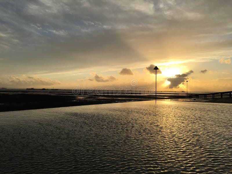 Beach stock photo. Image of england, beach7, sunset, night - 82707936