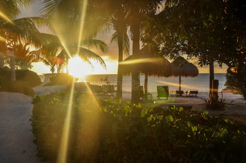 Beach Sunset at Holbox Island Stock Photo - Image of tropic, atlantic ...