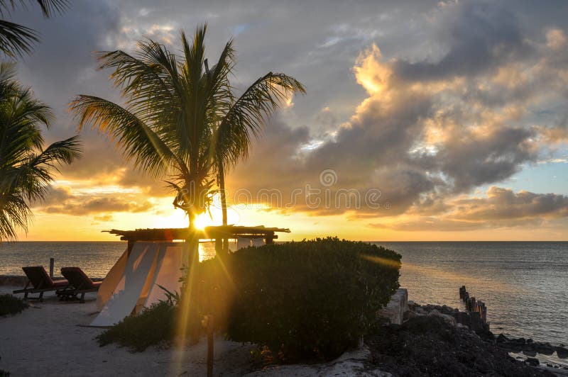 Beach Sunset at Holbox Island Stock Image - Image of dawn, beautiful ...