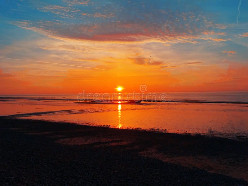 The Beach Sunset, Imperia, Italy, Europe Stock Photo - Image of ...