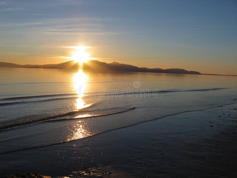 Beach Sunset @ Isle of Arran, Scotland Stock Image - Image of beautiful ...