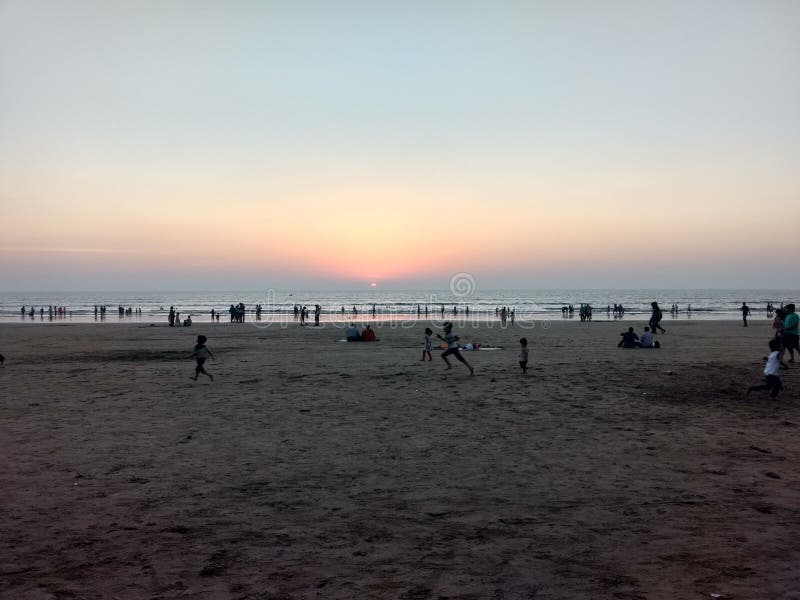 Beach and sunset editorial stock photo. Image of beach - 105015133