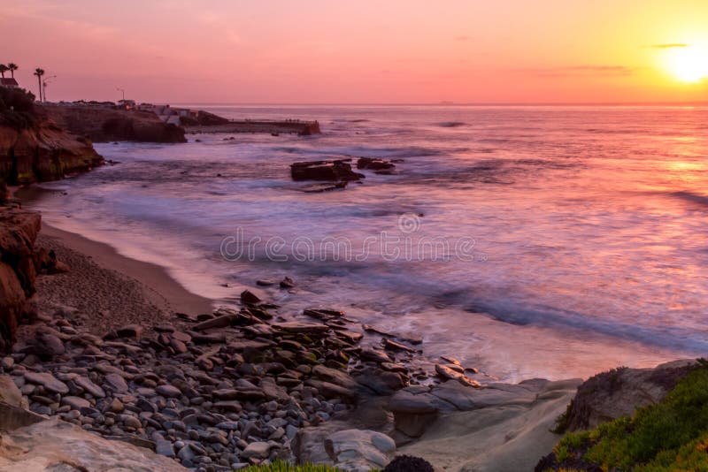 Beach Sunset stock photo. Image of sunset, sand, tree - 42282672
