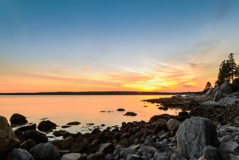 Beach at Sunset (long Shutter Speed) Stock Photo - Image of nature ...