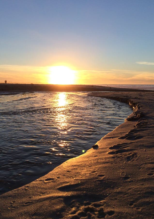 Beach sunset. Monterey Bay stock image. Image of asilomar - 54983405