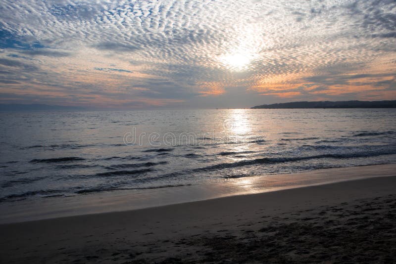 Beach Sunset Over the Pacific Ocean in the Riviera Nayarit Stock Photo ...