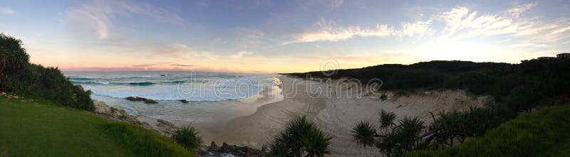 Beach Sunset Panorama editorial photography. Image of waves - 52785417